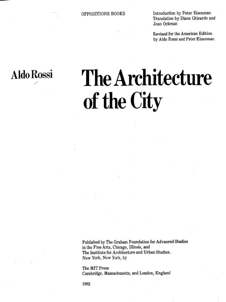 Aldo Rossi's Architecture of the City | PDF | Landscape | Science