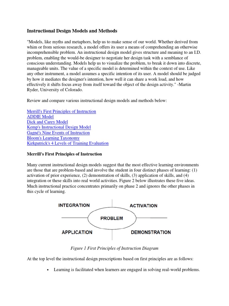 Instructional Design Models and Methods | PDF | Instructional Design ...
