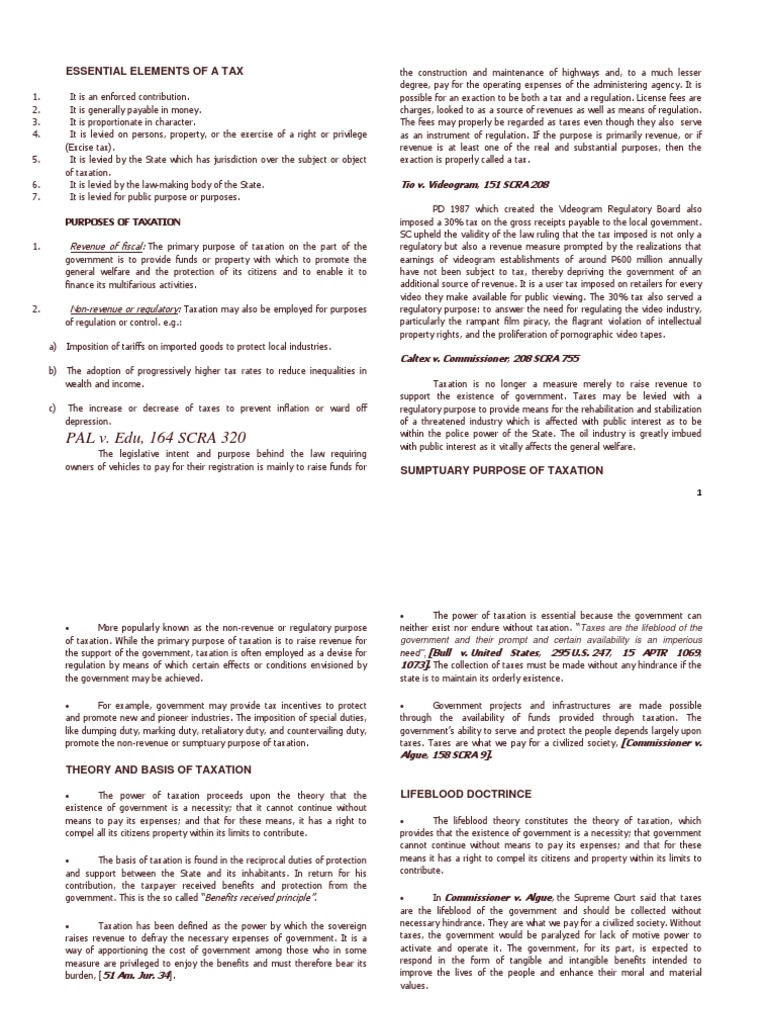Essential Elements of A Tax | PDF | Barrister | Lawyer