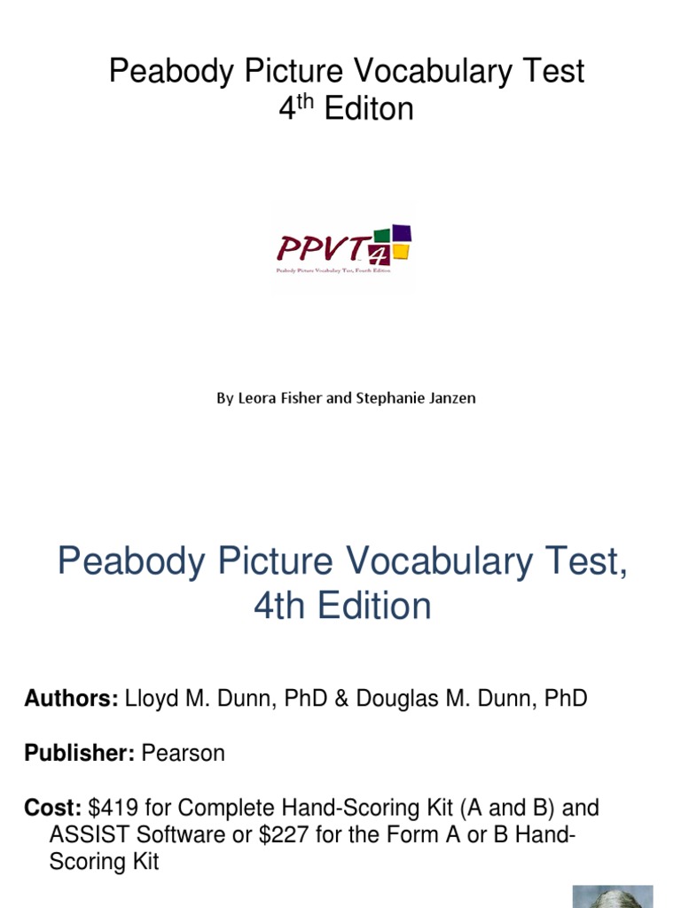 PPVT 4 | PDF | Educational Assessment | Test (Assessment)