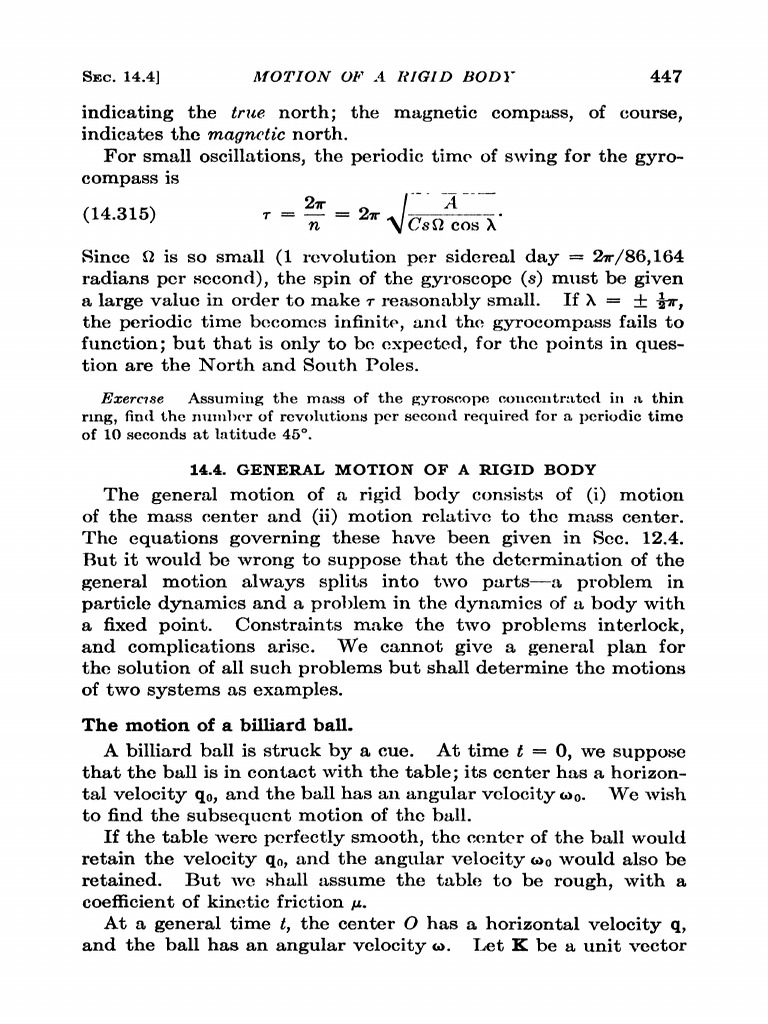 Billiard Ball Motion Dynamics | PDF | Rotation Around A Fixed Axis ...