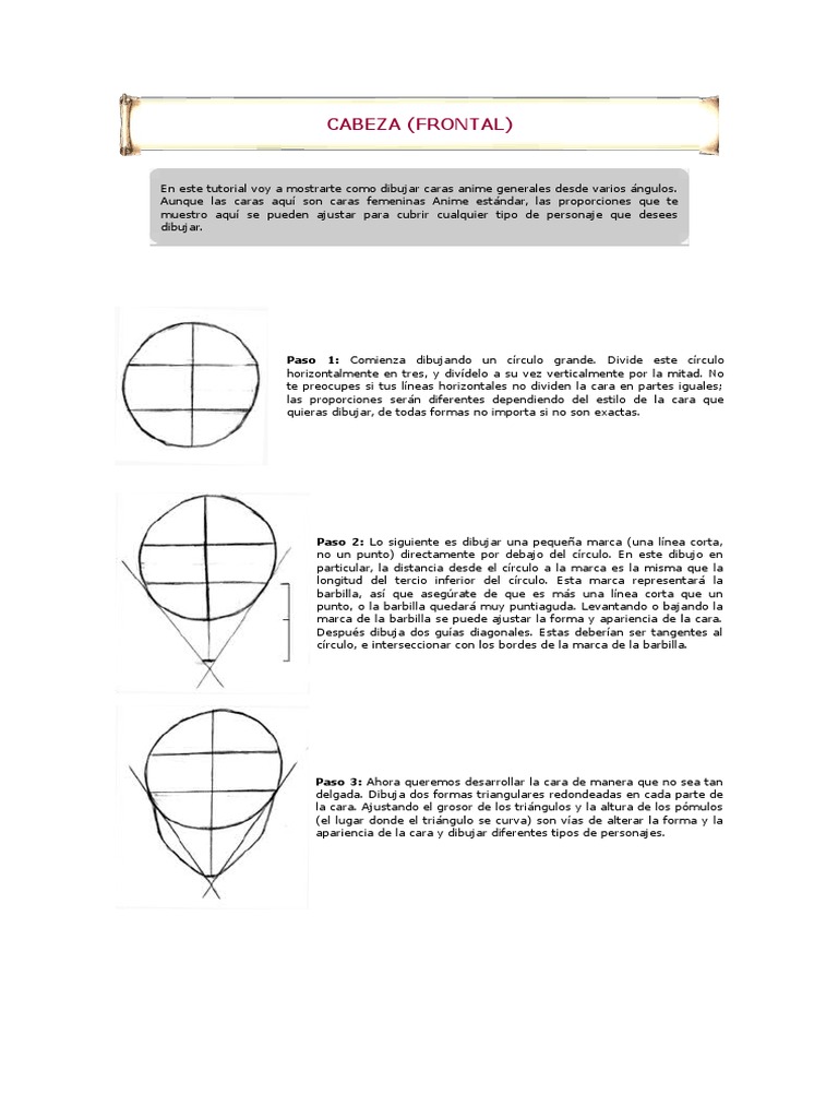 Cómo Dibujar Anime Caras Y Cabezas Pdf Pelo Ojo