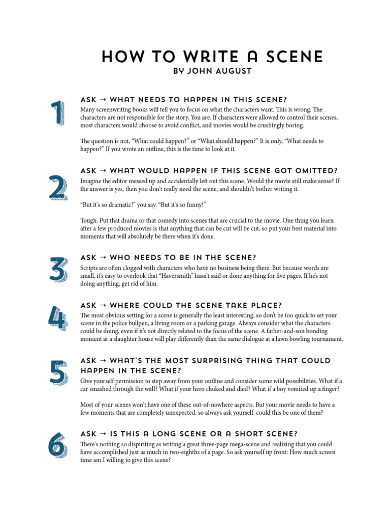 How To Write A Scene 2 | PDF | Leisure