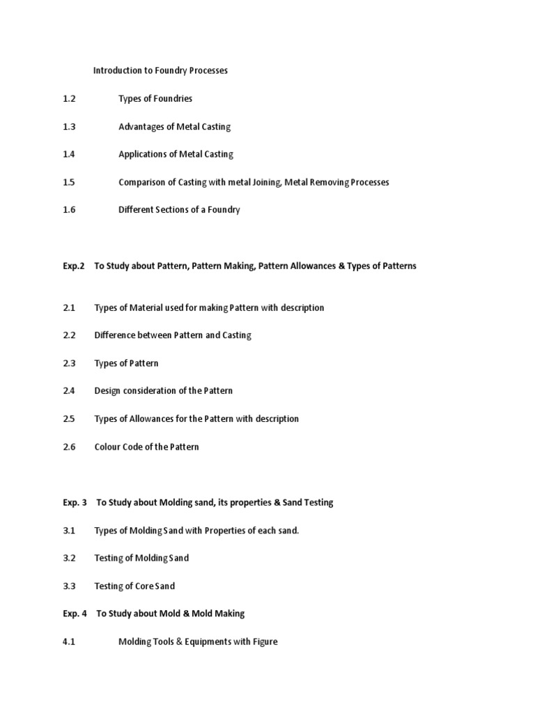 Introduction To Foundry Processes | Download Free PDF | Foundry | Casting (Metalworking)