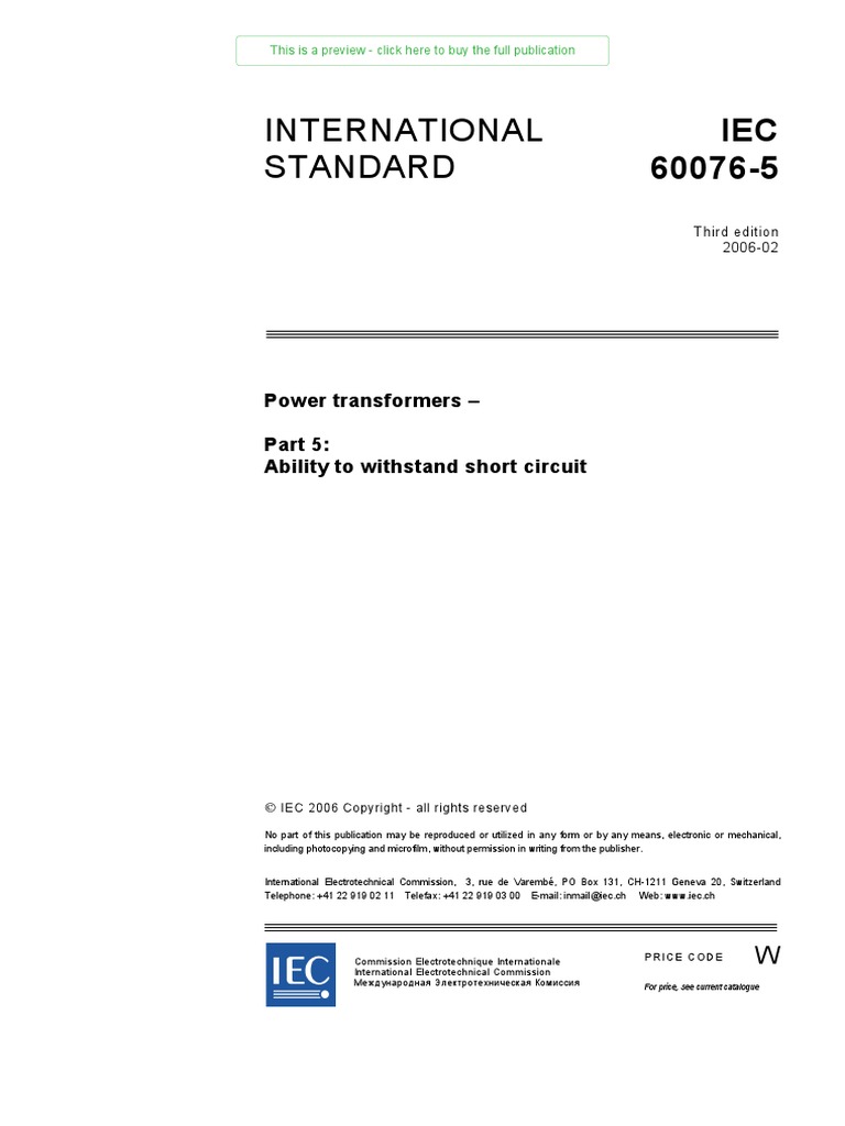 Info Iec60076-5 (Ed3.0) en D | PDF | International Electrotechnical ...