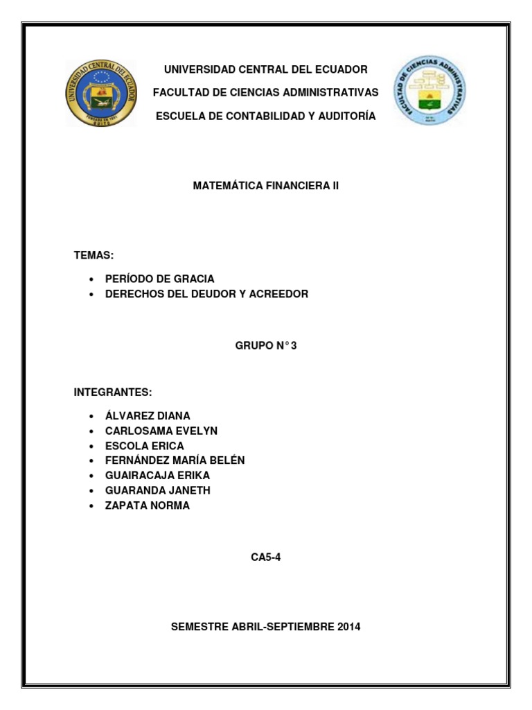 Periodos de Gracia | PDF | Crédito (finanzas) | Amortización (Negocio)