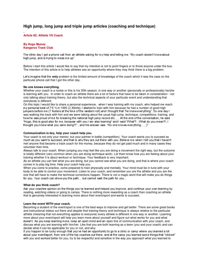 High Jump | PDF | Track And Field | Takeoff