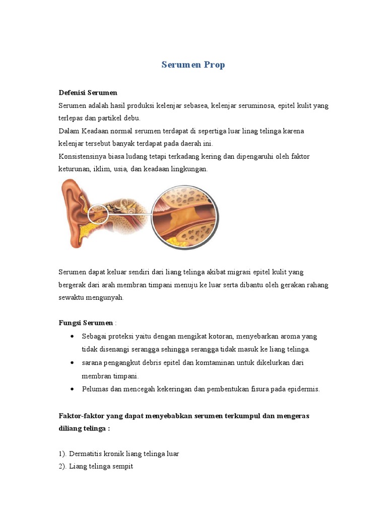 Serumen Prop | PDF | Telinga | Fitur Wajah