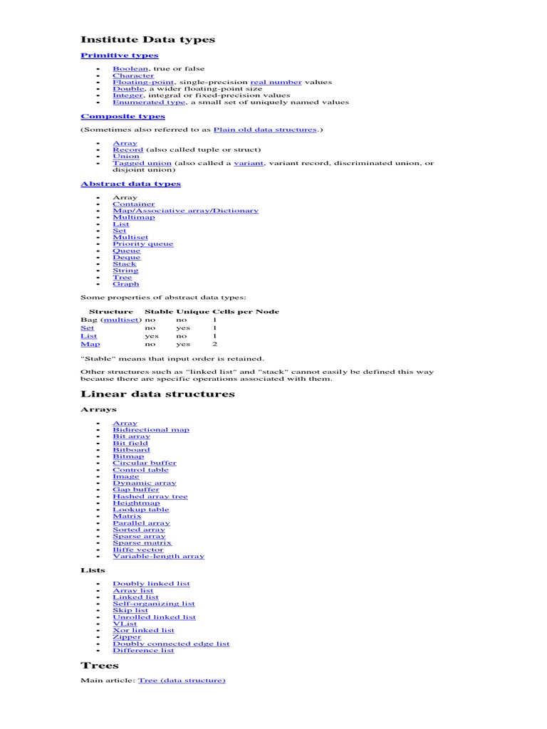 Data Structures | PDF | Array Data Structure | Data Type