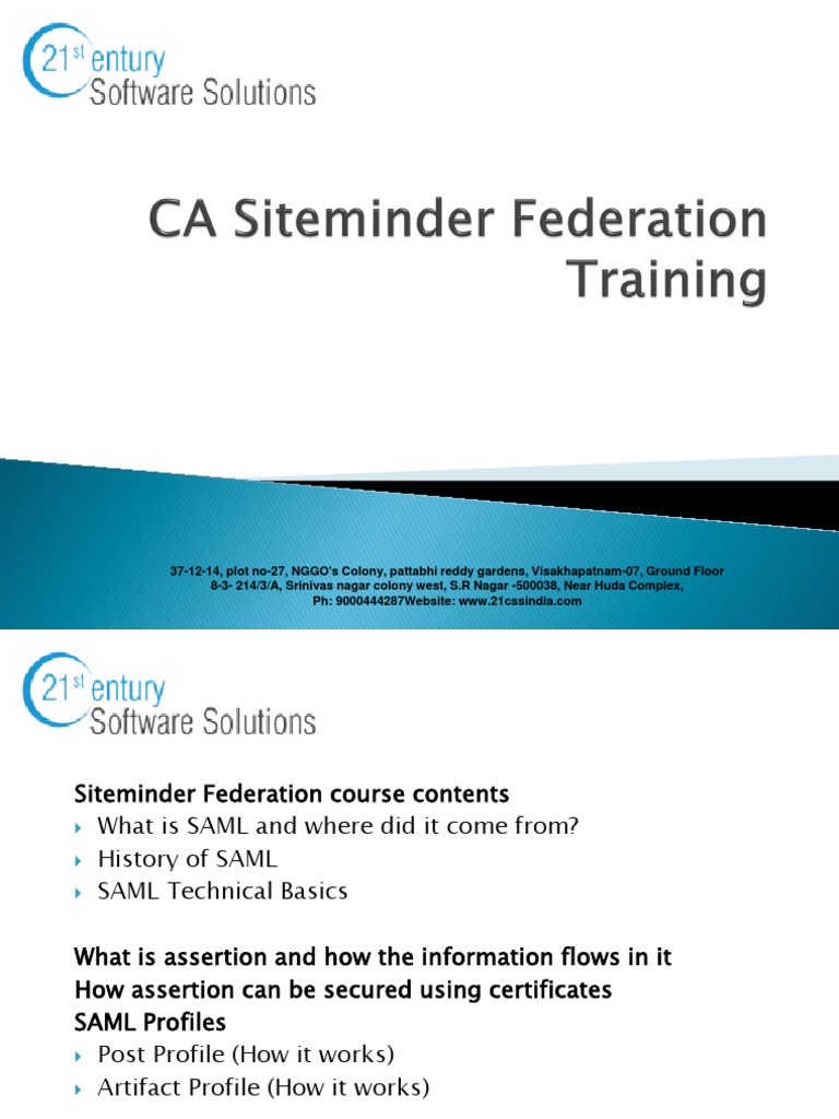 SAML Basics and CA Federation Guide | PDF | Business | Computers