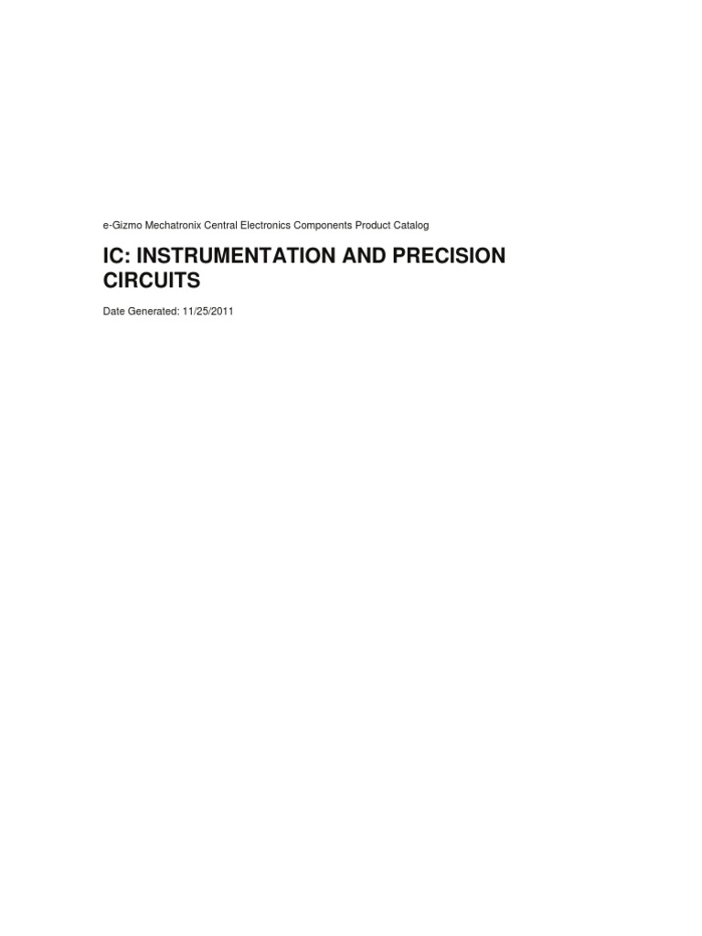 ICs Instrumentation and Precision Circuits | PDF | Operational ...