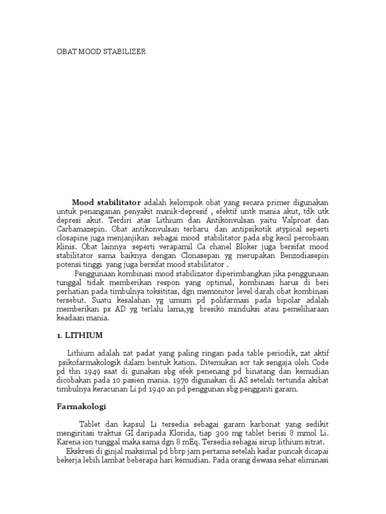 OBAT MOOD STABILIZER | PDF