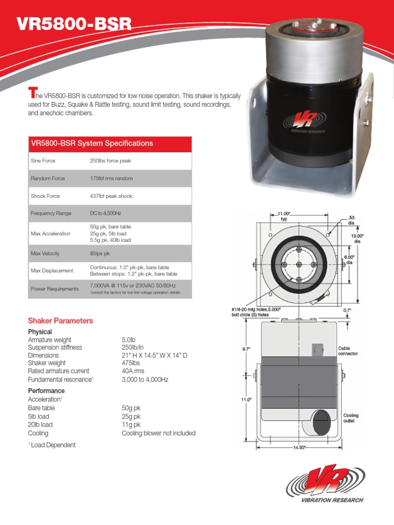 VR Shaker System - 5800-BSR | PDF | Root Mean Square | Amplifier