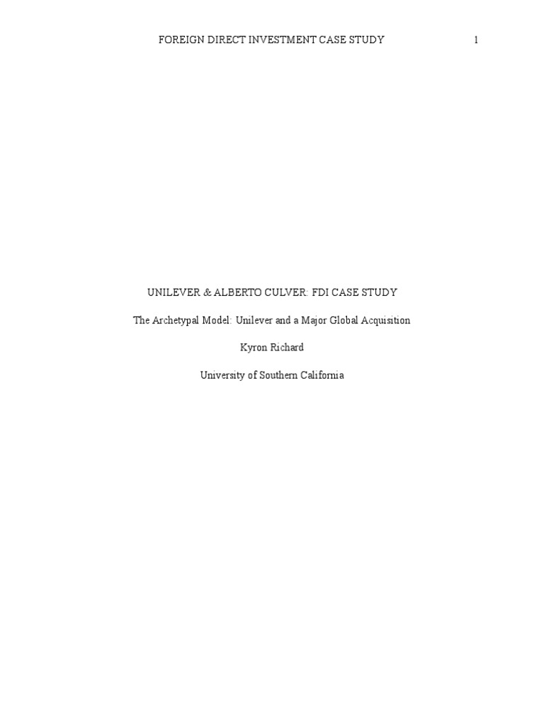Unilever Case Study | PDF | Unilever | Mergers And Acquisitions