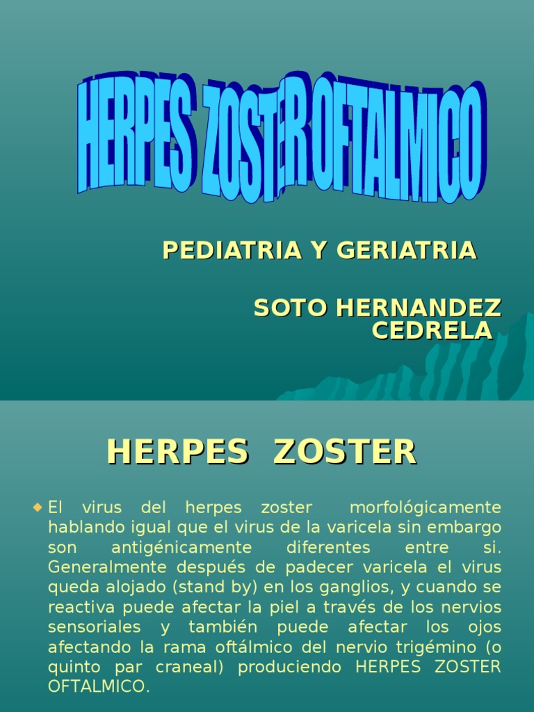 Herpes Zoster Oftalmico | PDF | Herpes Simple | Enfermedades virales