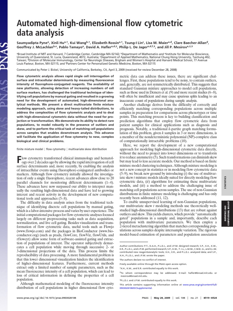 Automated High-Dimensional Flow Cytometric Data Analysis: A A, 1 B, 1 A ...