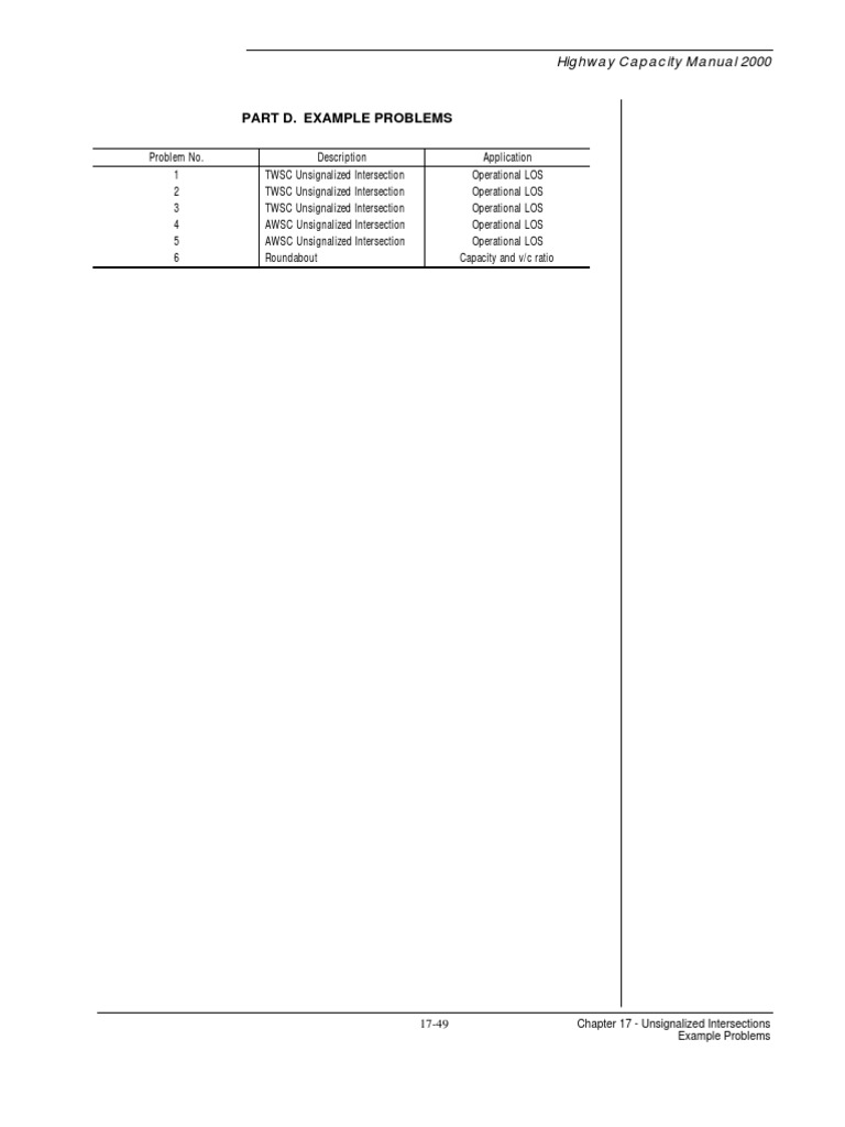 HCM Unsignalized Sample Problem | PDF | Road Infrastructure ...