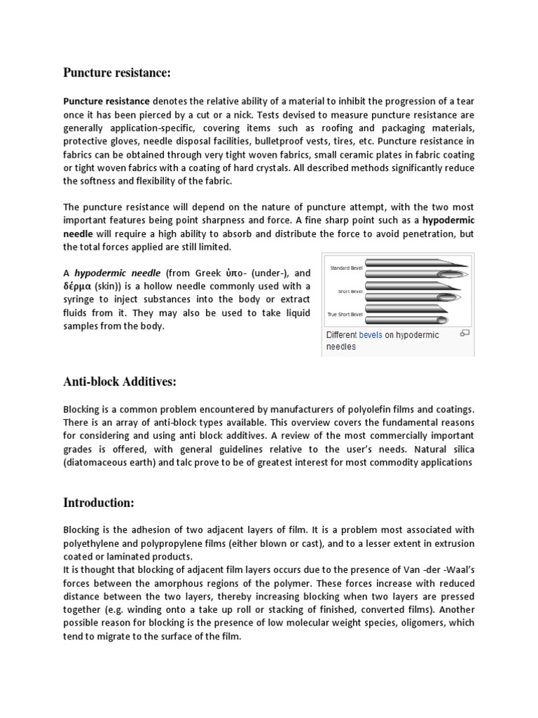 Antiblock Agents | PDF | Friction | Polymers