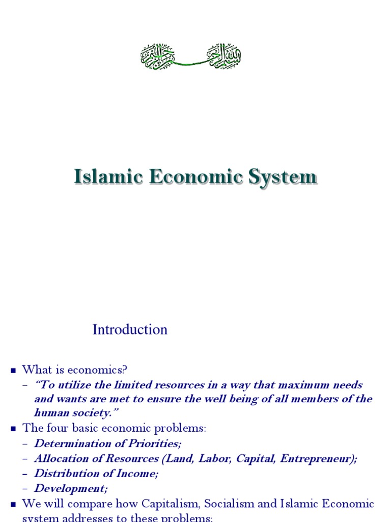 Islamic Economic System | PDF | Economic System | Capitalism