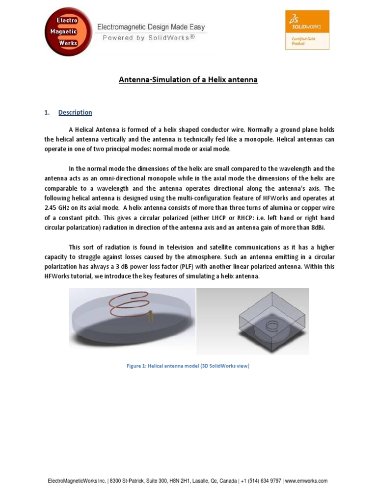 Helical Antenna Design 42 | PDF | Antenna (Radio) | Electromagnetism