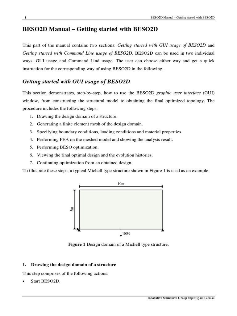 BESO2D Getting Started | PDF | Command Line Interface | Button (Computing)