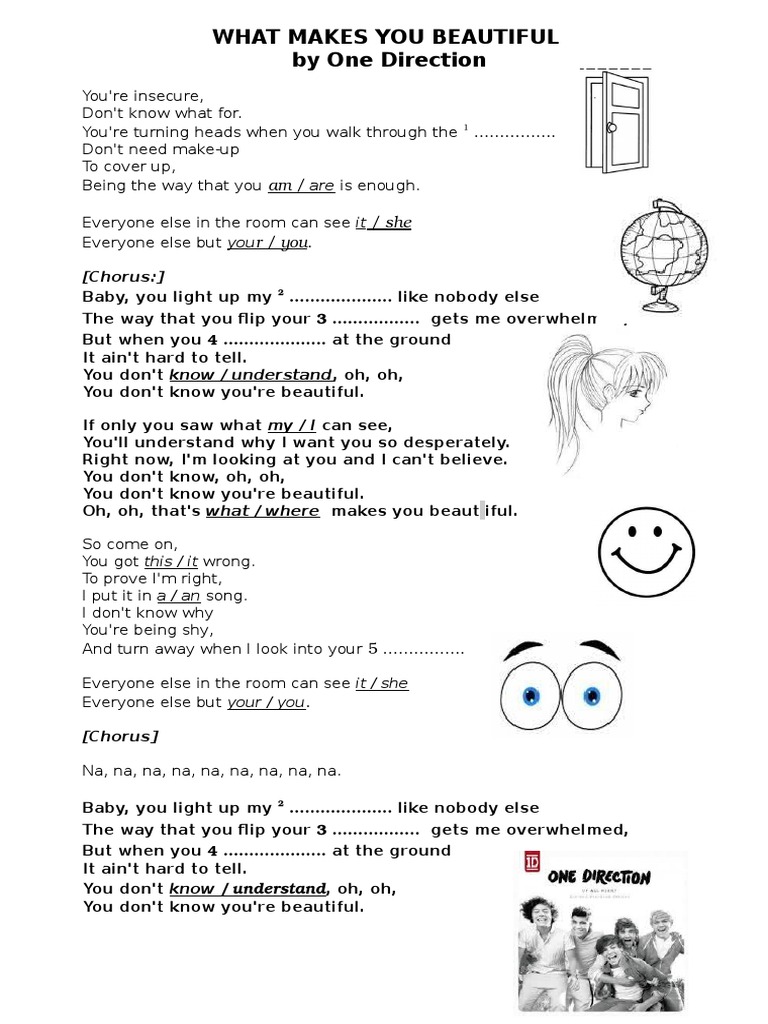 Worksheet 'What Makes You Beautiful' | PDF | Language Arts & Discipline