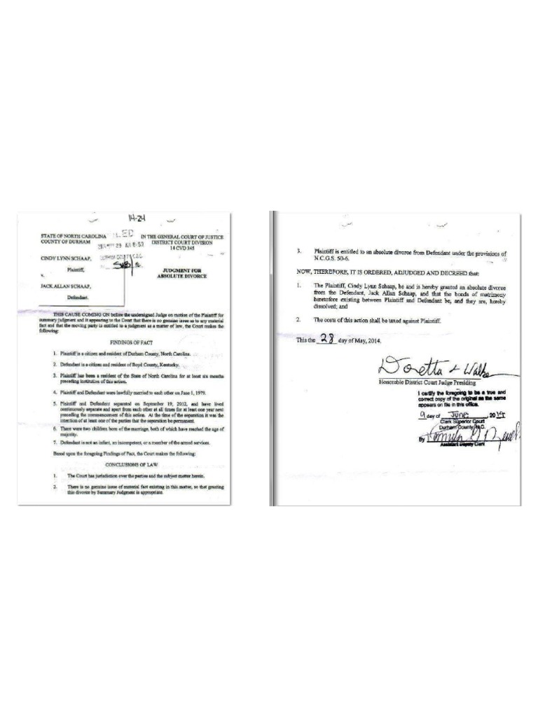 Cindy Lynn Hyles Schaap Divorce | PDF