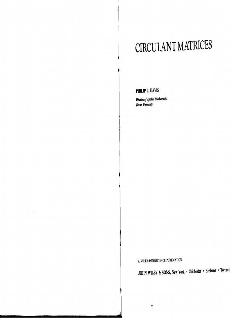 Davis Circulant Matrices | PDF | Matrix (Mathematics) | Theoretical Physics