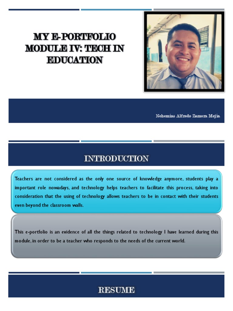 E-Portfolio on Technology in Education | PDF