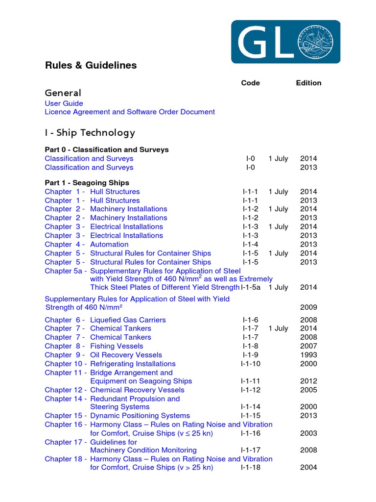 DNV GL Rules for Ship Classification | PDF | Ships | Yacht