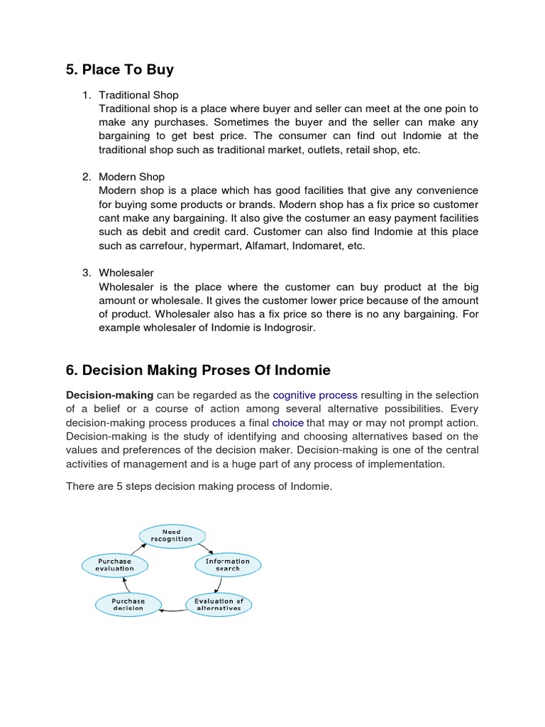 Decision Making Proses of Indomie | PDF | Decision Making | Economic ...