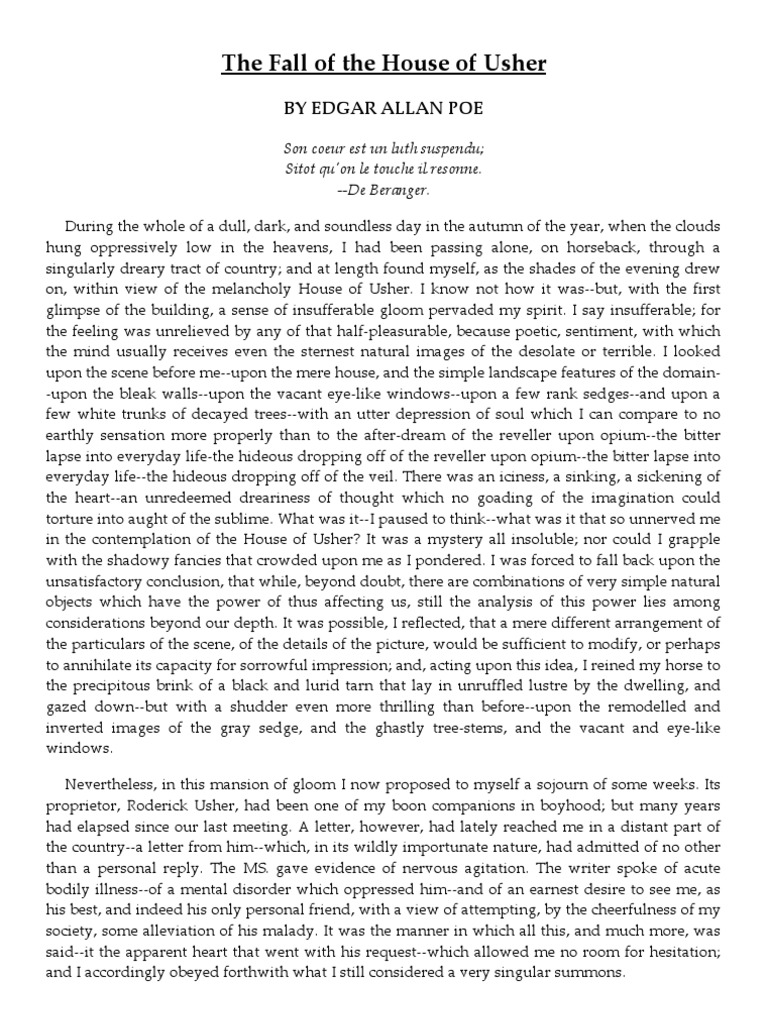The Fall of The House of Usher | PDF | Nature
