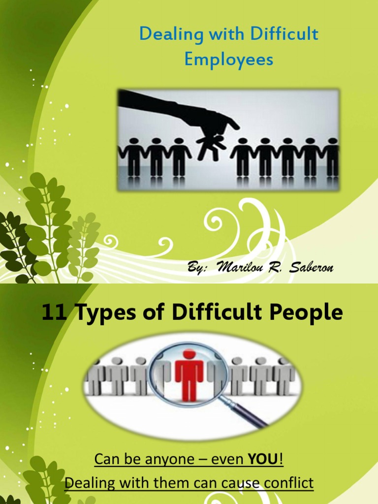 Dealing With Difficult Employees | PDF | Bullying | Human Resource ...