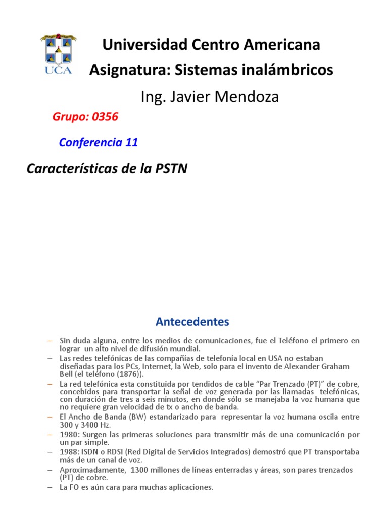 Caracteristicas de La PSTN - 2 | PDF | Central telefónica | Red ...