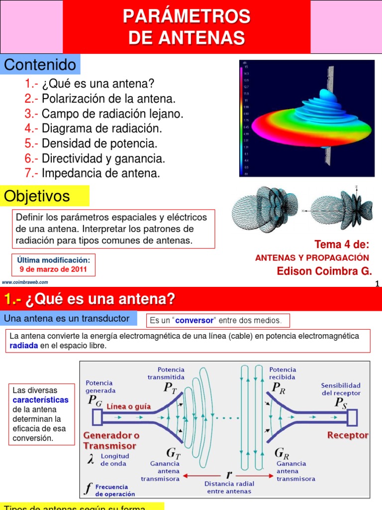 PARÁMETROS | PDF | Antena (Radio) | Polarización (ondas)