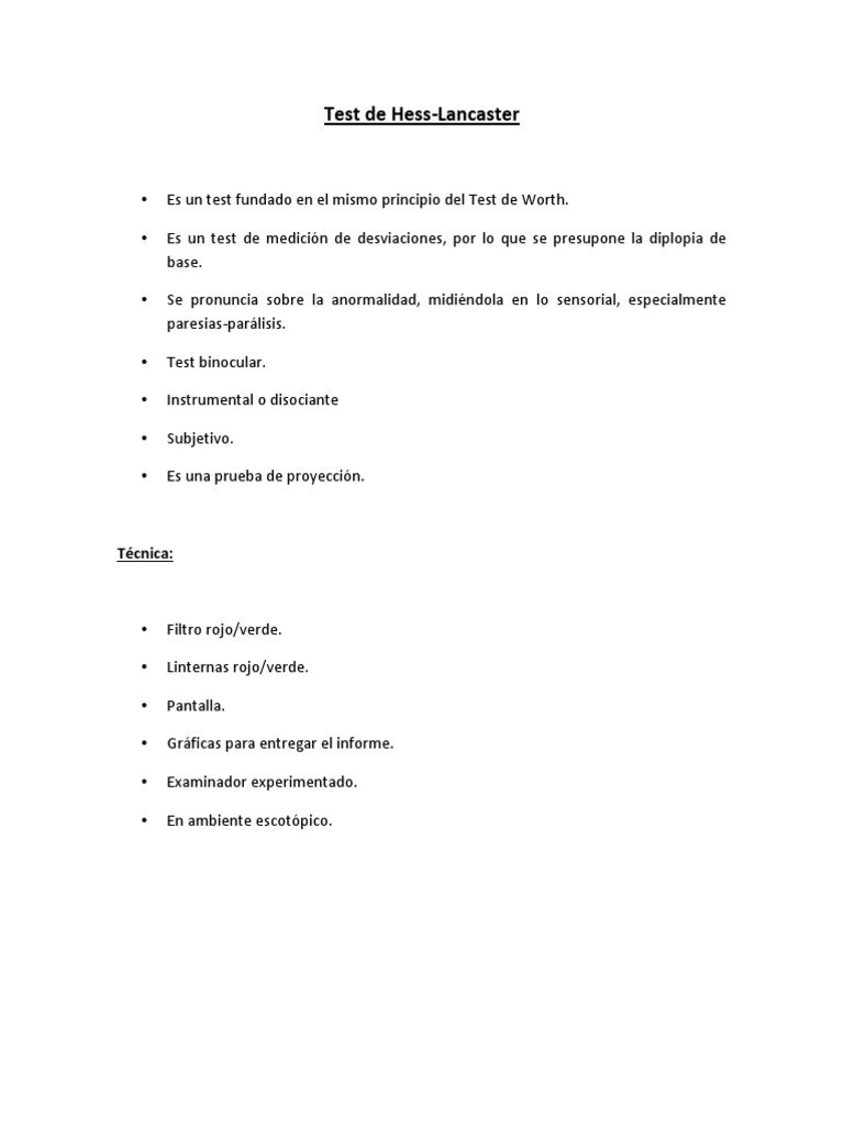Test de Hess-Lancaster | Descargar gratis PDF | Ligero | Bienestar
