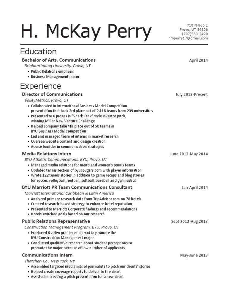 Communications Professional Resume | PDF