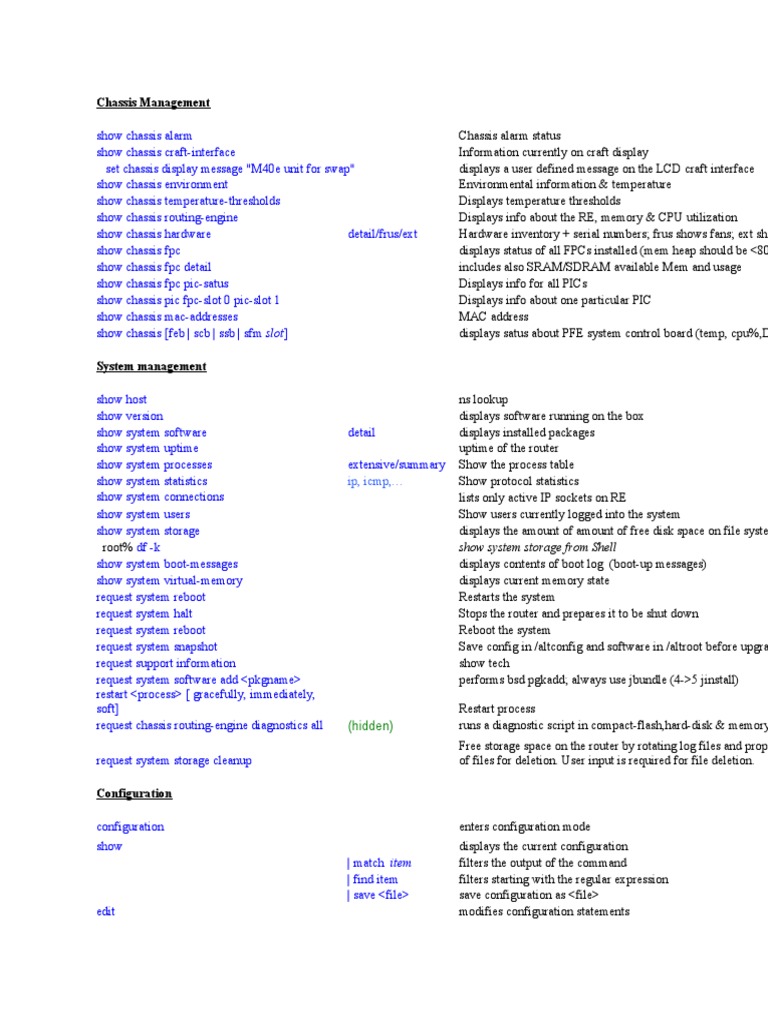Command Juniper Resume | PDF | Computer File | Data Transmission