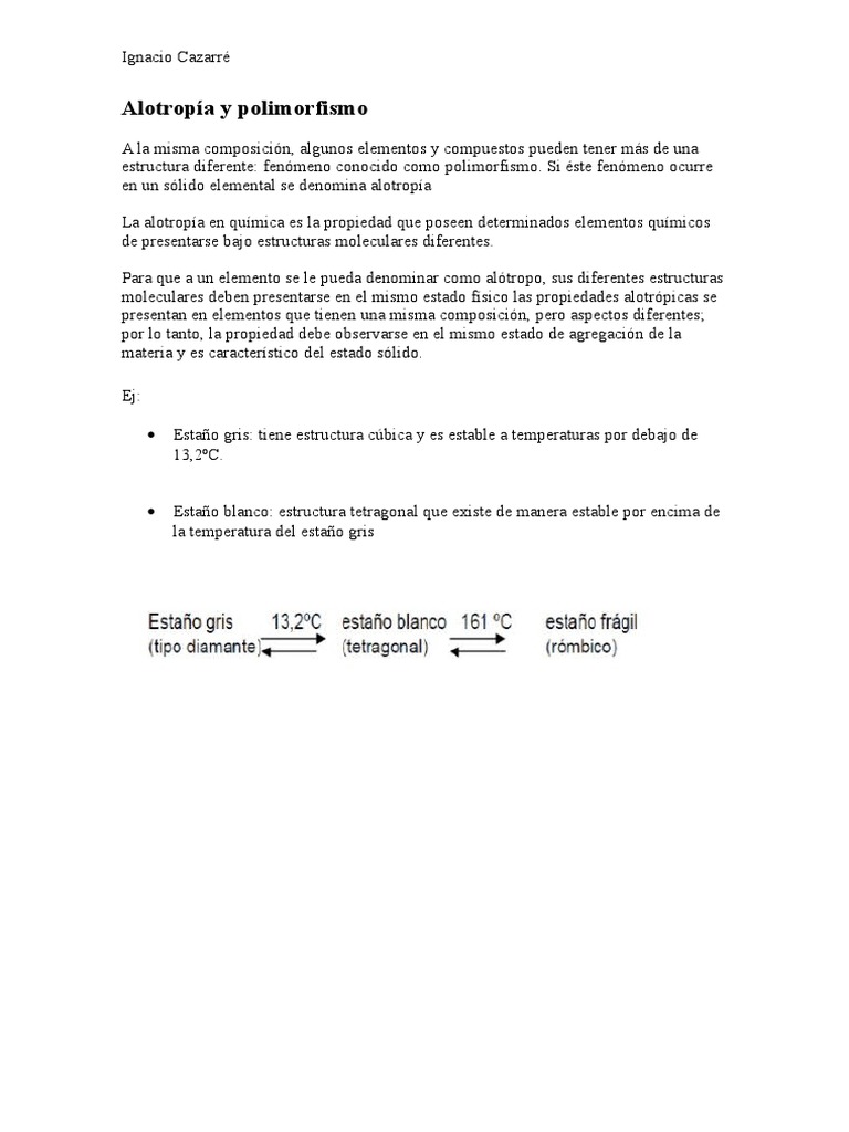 Alotropía y Polimorfismo en Química | PDF