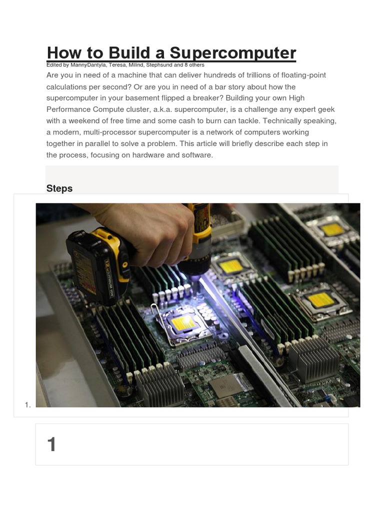 How To Build A Supercomputer | Download Free PDF | Computer Cluster | Supercomputer