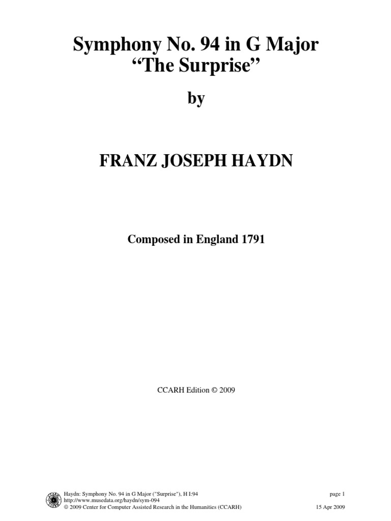 Haydn Symphony n.94 | Symphony Orchestras | Music Theory