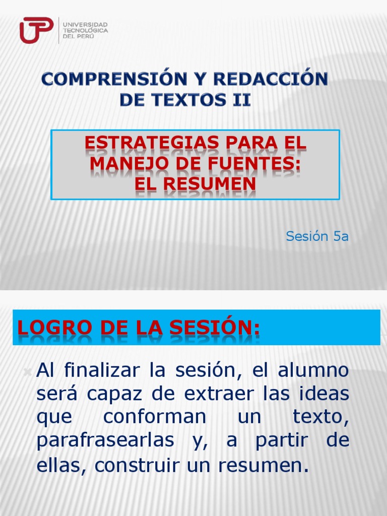 5a El Resumen y El Parafraseo | PDF | Lengua española | Párrafo