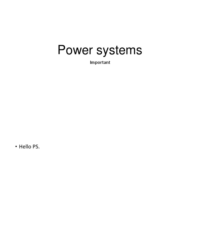 Power Systems | PDF