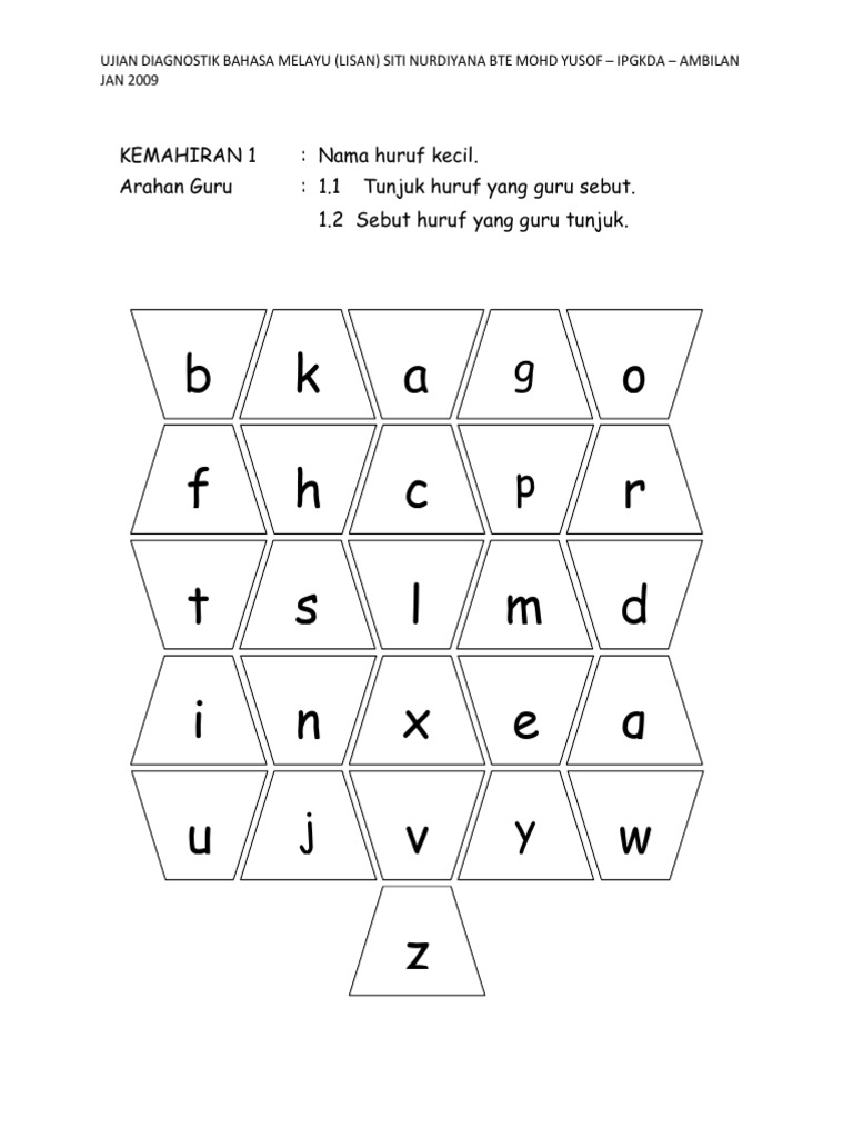 Ujian Diagnostik Bahasa Melayu Lisan | PDF