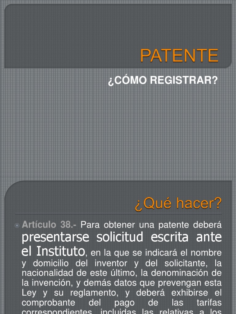 Guía para Solicitar Patentes en México | PDF | Patentar | Science
