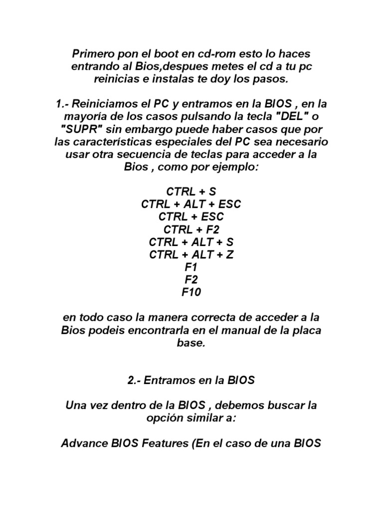 Como Formatear | PDF | Bios | Archivo de computadora