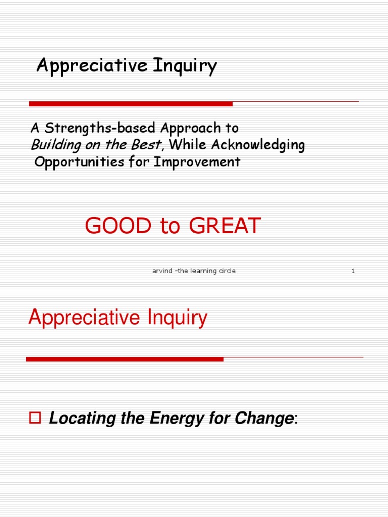 Appreciative Inquiry | PDF | Epistemology | Psychological Concepts