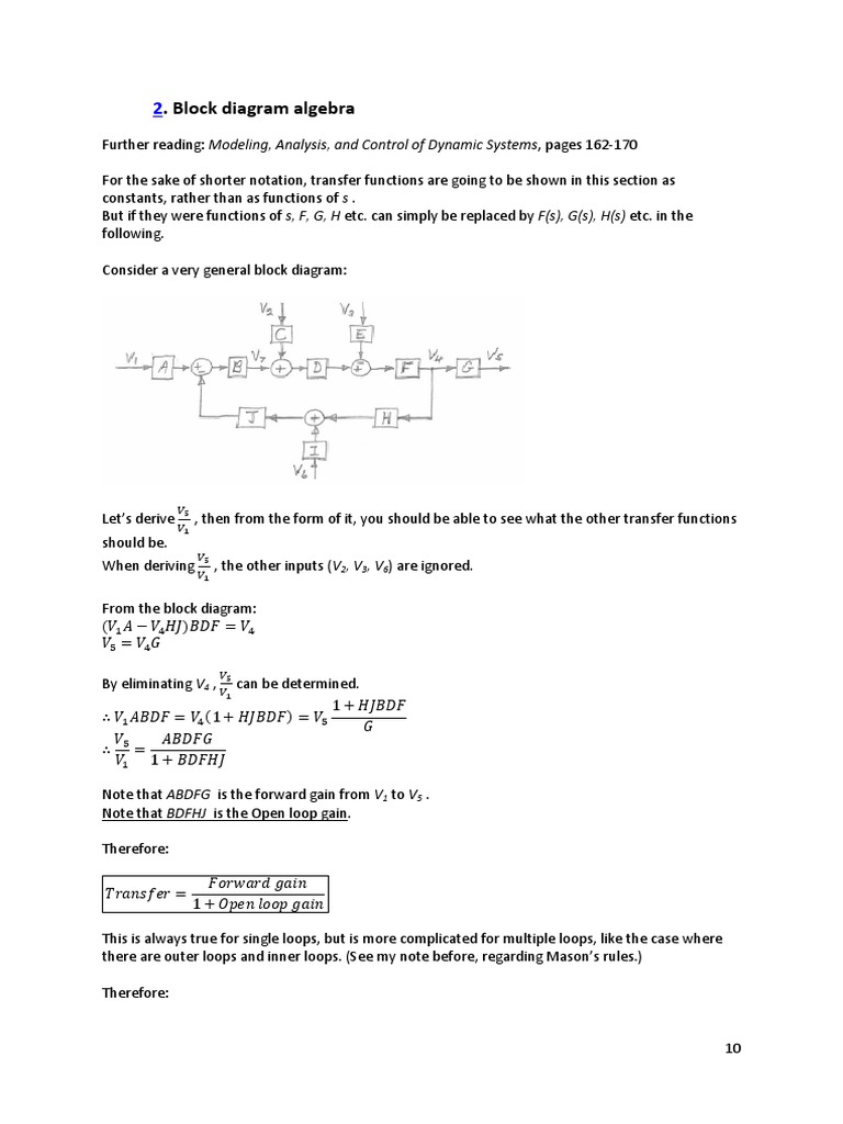 Block Diagram Algebra | PDF | Algorithms | Applied Mathematics
