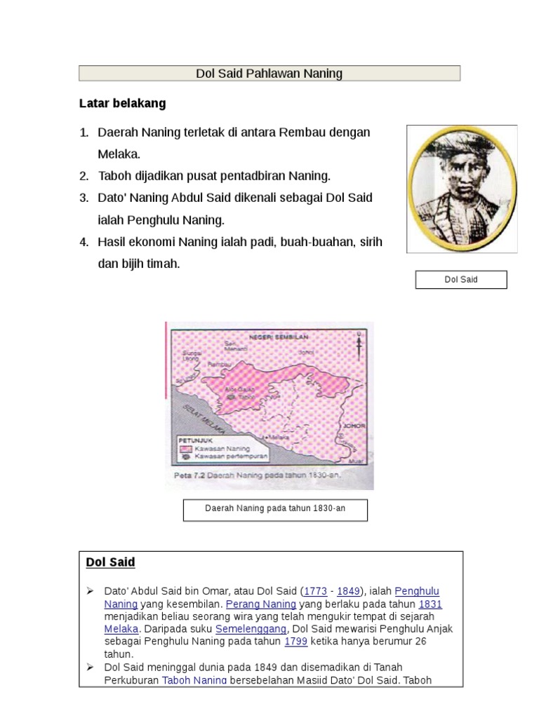Dol Said Pahlawan Naning1 | PDF