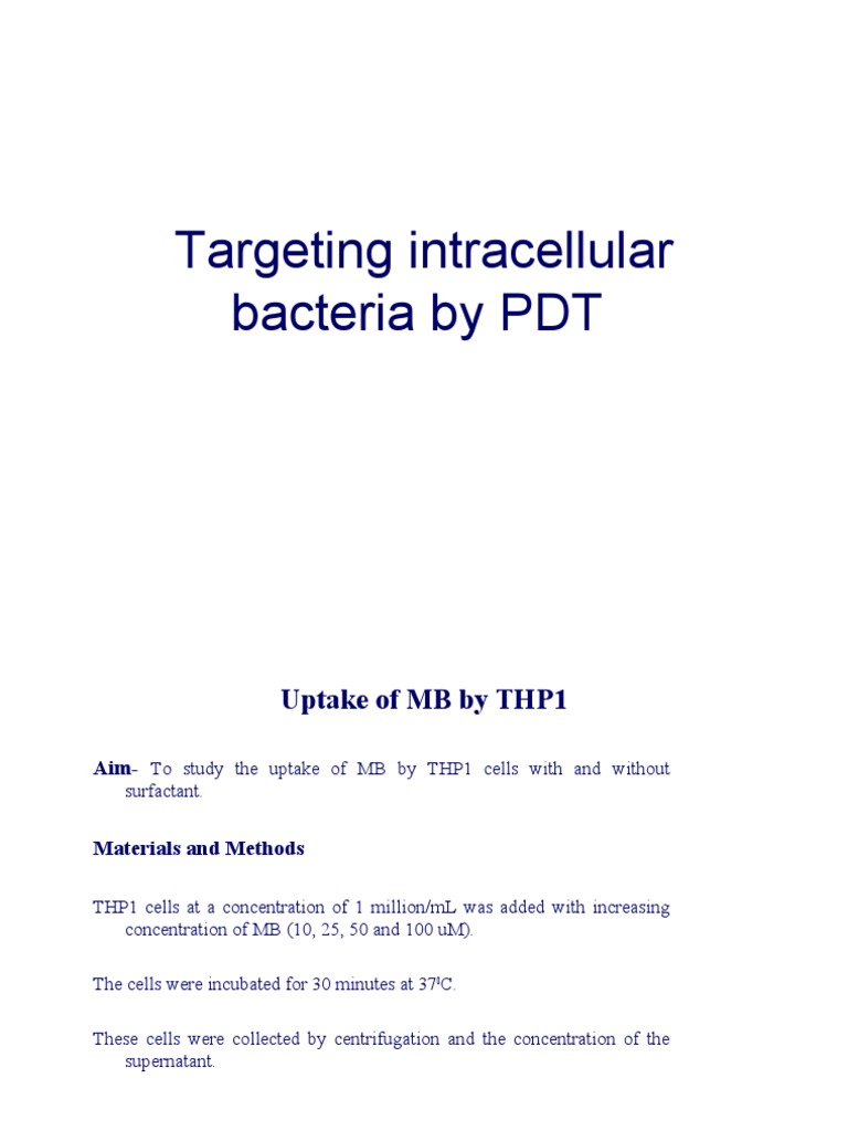 PDT-Intracellular bacteria | Colony Forming Unit | Bacteria